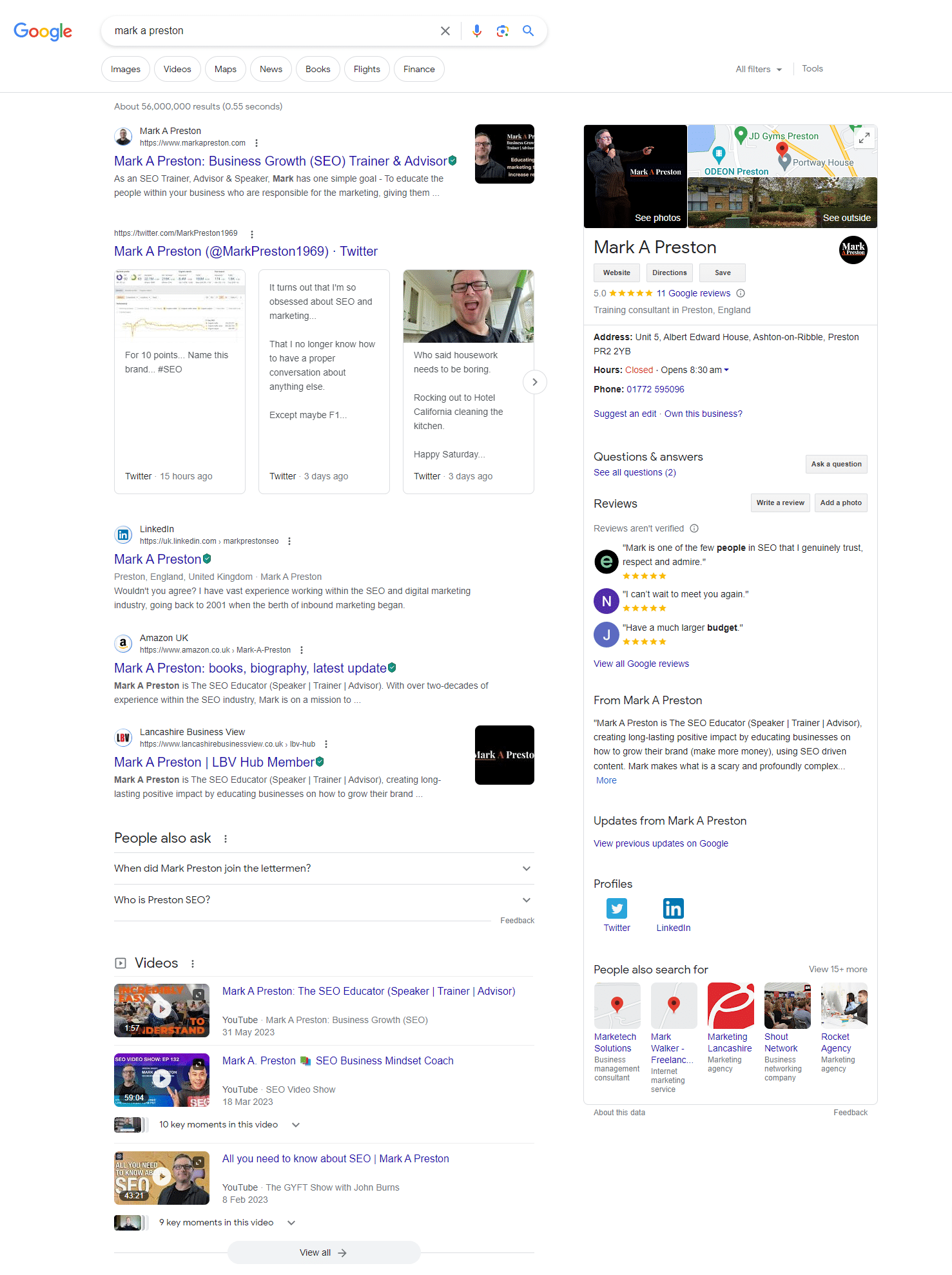 Mark A. Preston's Successful Rebranding - Kalicube Case Study